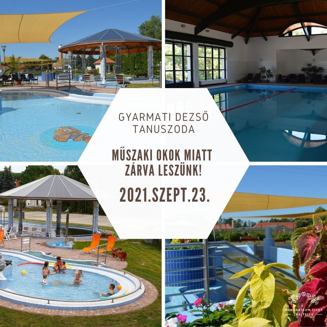 Gyarmati Dezső Tanuszoda és Termálfürdő téli nyitva tartása és üzemszünete