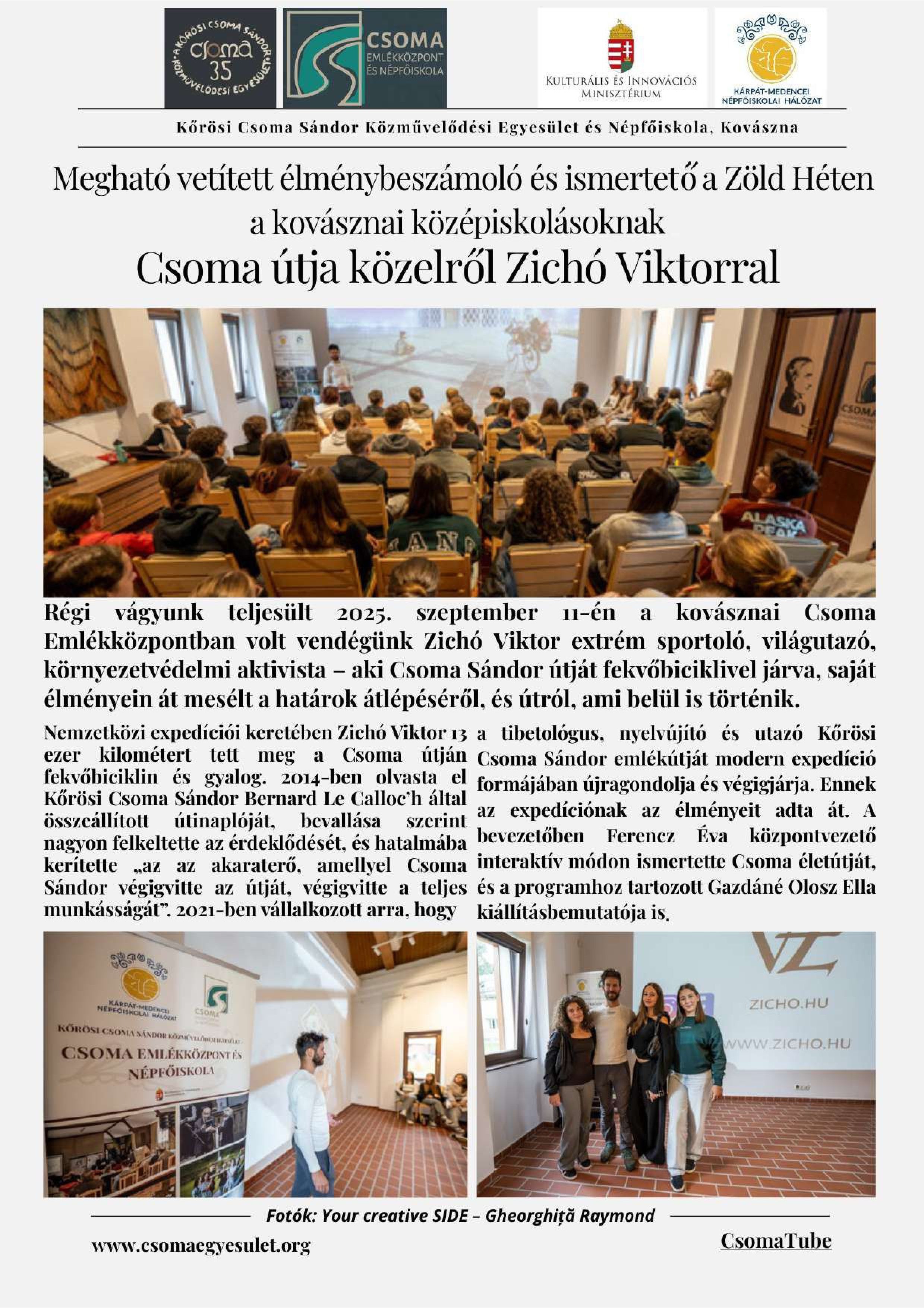 Csoma útja közelről Zichó Viktorral